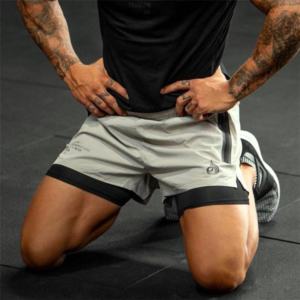 Quick Dry 2 in 1 Men’s Sportswear Bottom Short - Men's Fitness Apparel ...