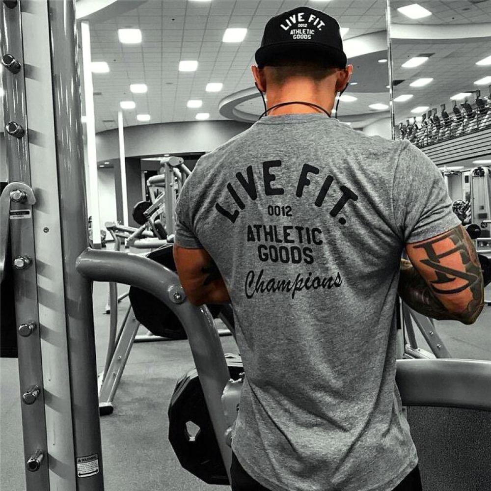 Cotton Short Sleeve Men’s Training Gym Fitness T shirt - Men's Fitness ...